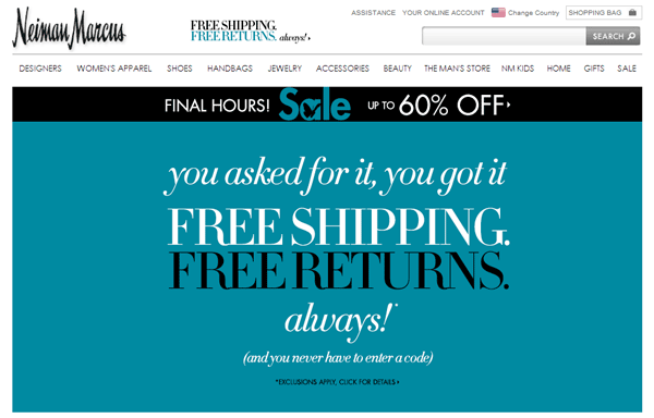 Neiman Marcus Rolls Out Free Shipping, Free Returns - Multichannel Merchant